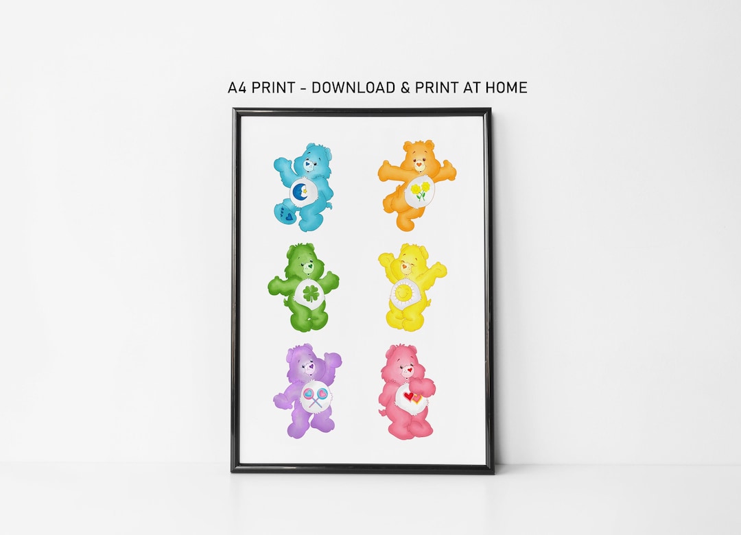 Care Bear Poster,80s Poster,vintage Care Bears Art,80s Kid Poster,80s ...