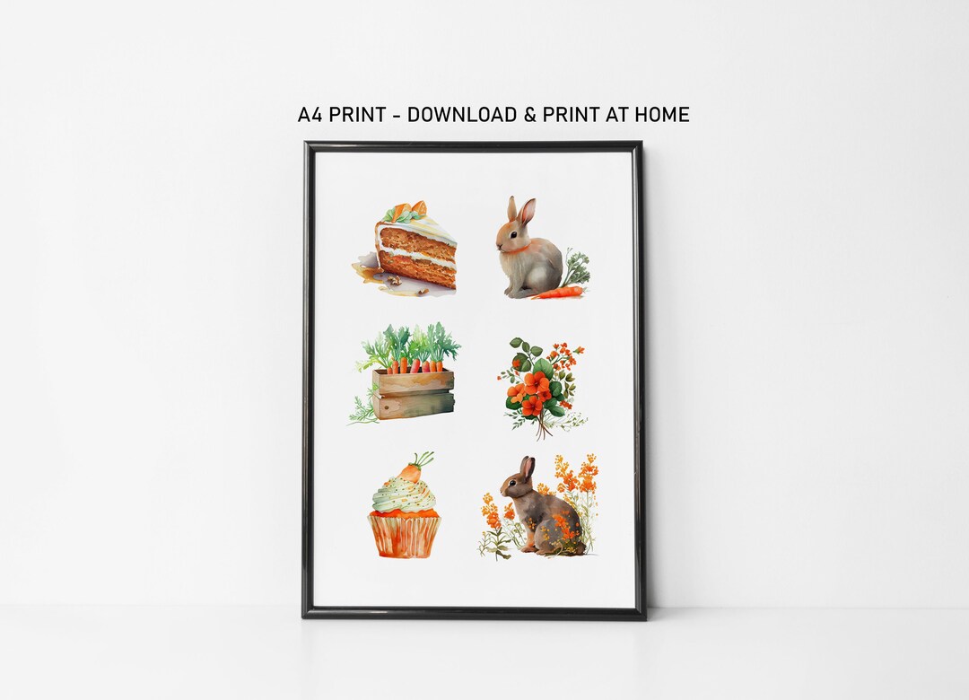 Printable Spring Art,easter Wall Art,carrot Cake Art Carrot Poster ...