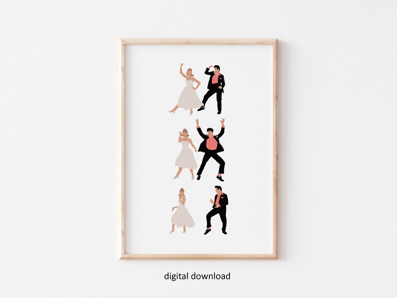 Grease Movie Poster,printable Movier Art,grease Print,grease Wall Print ...