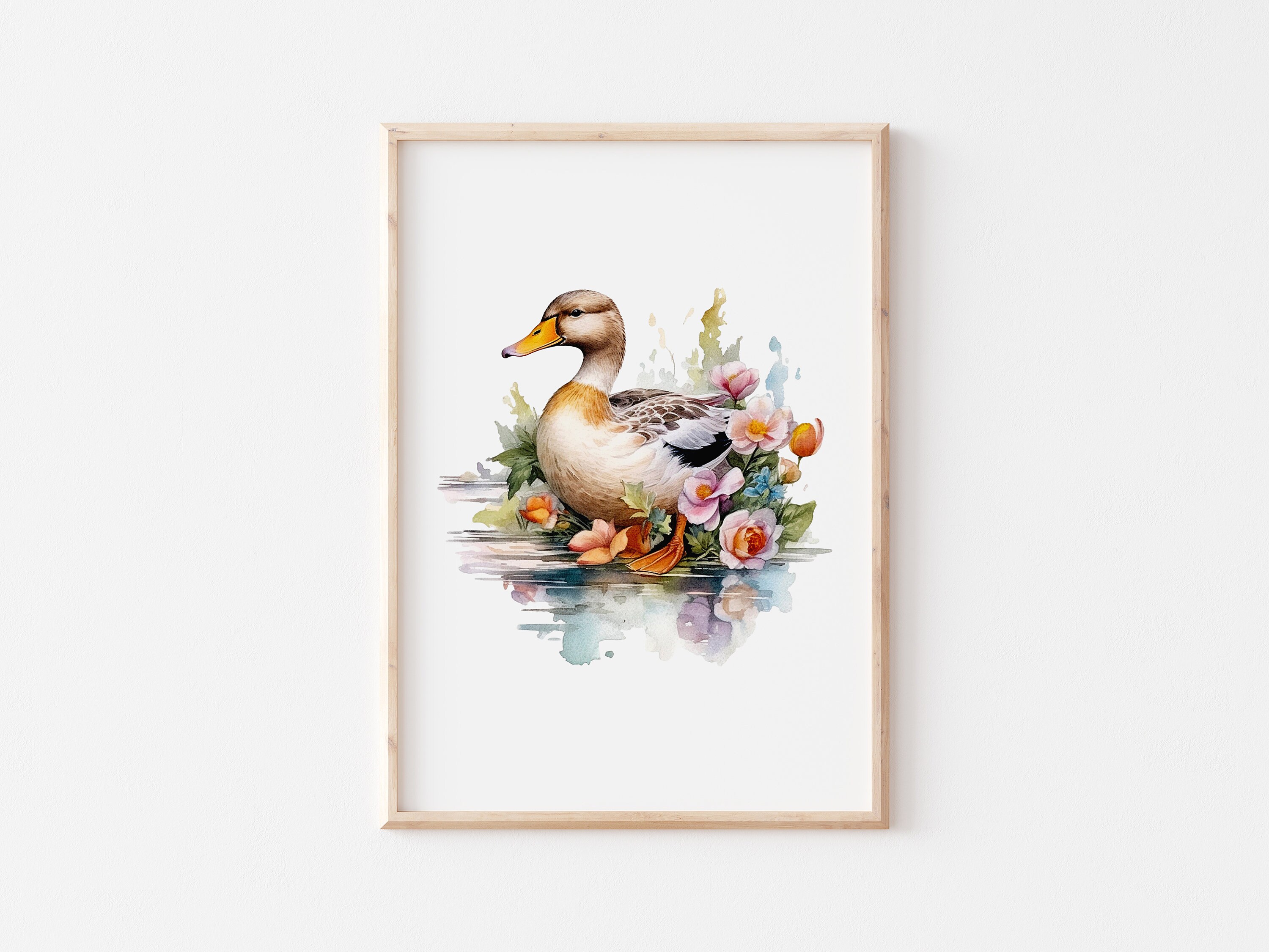 Printable Duck Art,beautiful Duck Wall Art,spring Art,spring Poster ...