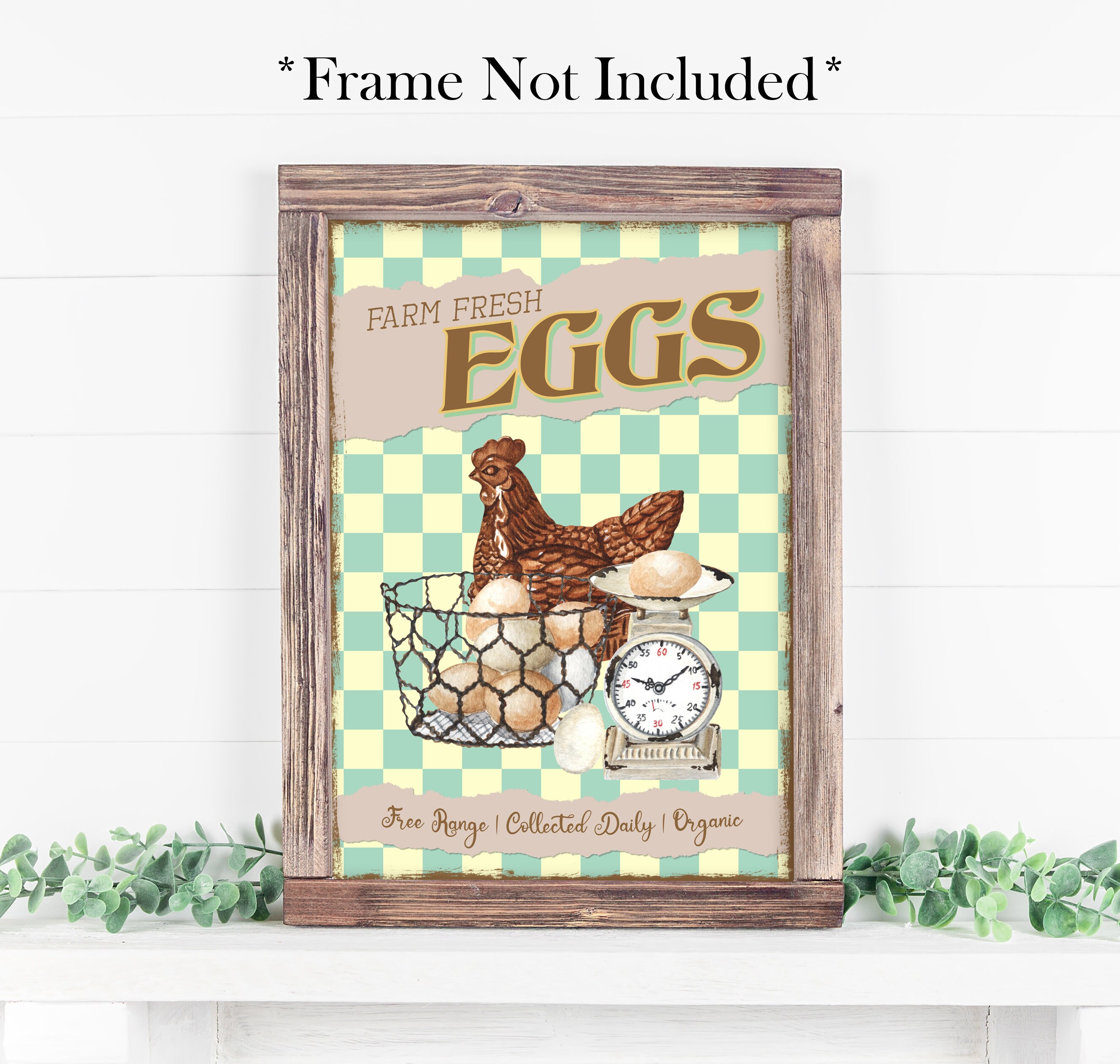 Printable Farm Fresh Eggs Print,cottage Kitchen Decor,farm Print,fresh ...
