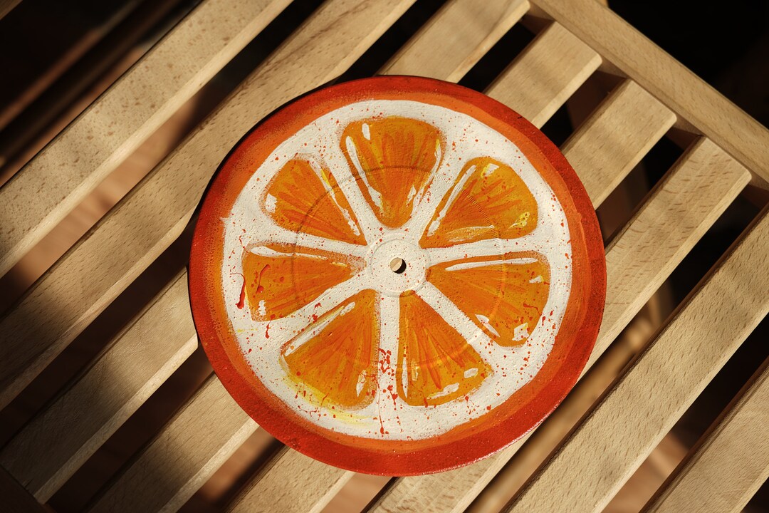 Orange Painted Vinyl Record - Etsy