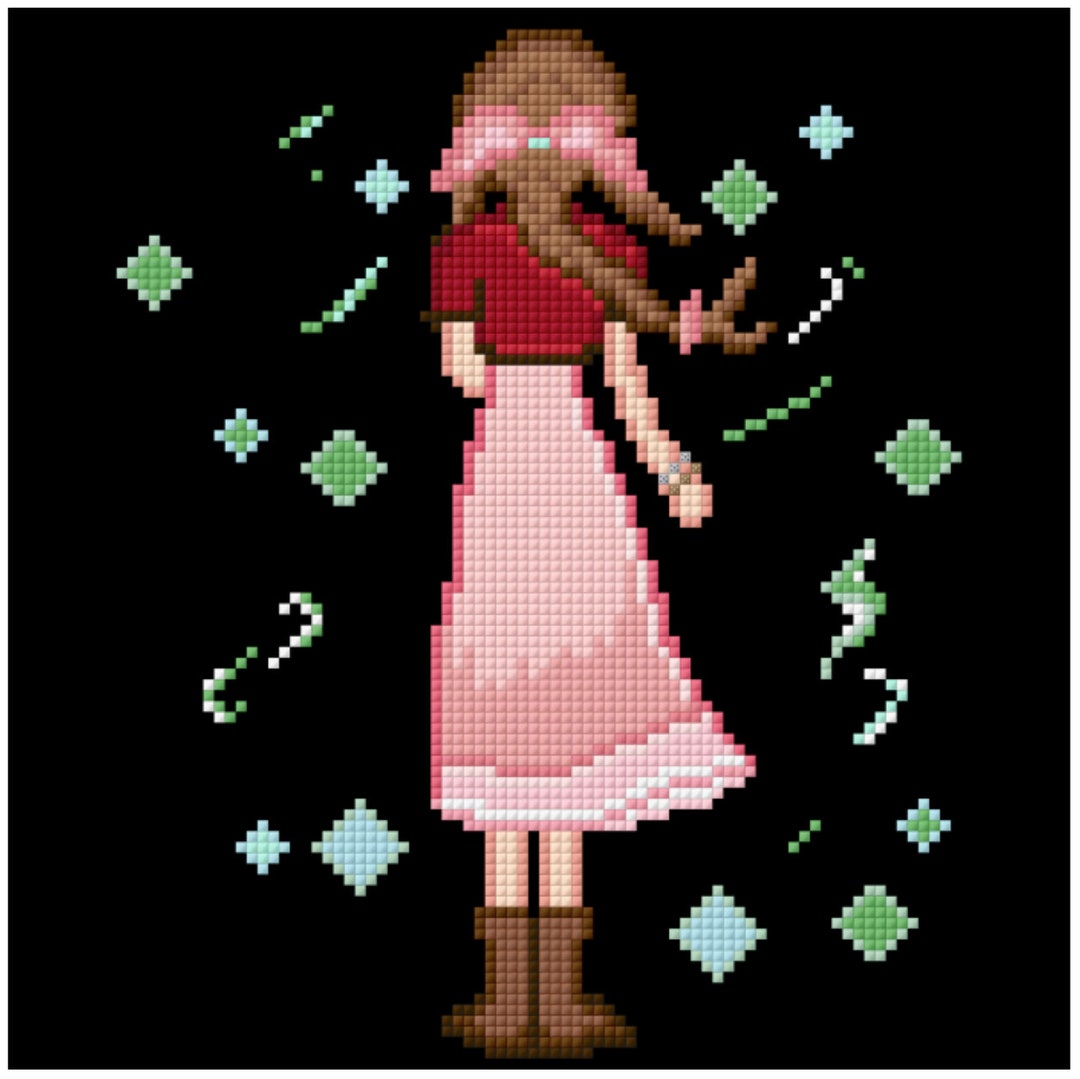 Aerith Cross Stitch, Final Fantasy 7, Final Fantasy Stitch, FF7 Cross ...