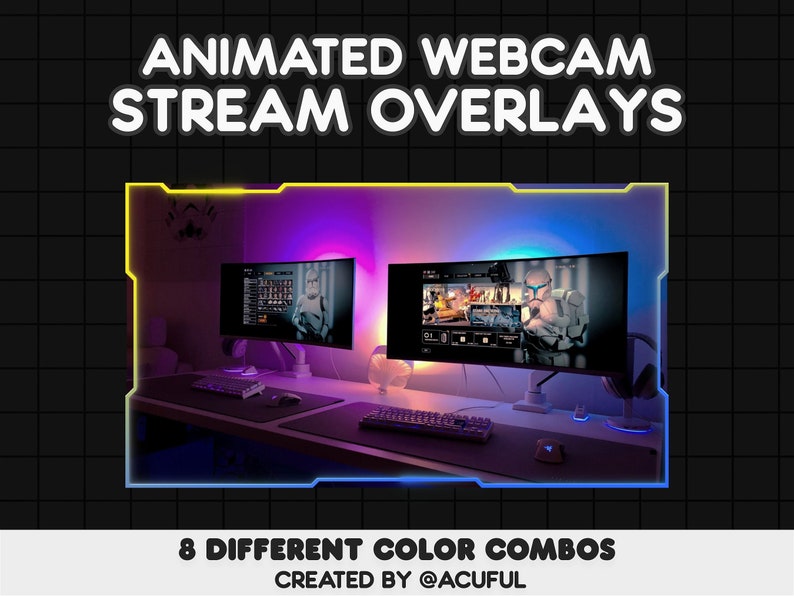 Animated Overlays for Twitch Streaming Camera Border Stream Package Cam ...