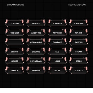 Cute Stream Panels | Aesthetic Cat Profile Panel Set for Twitch | Pastel Girl Designs | Kawaii ...