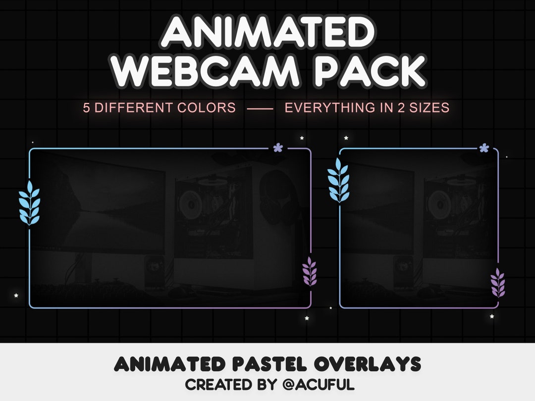 Animated Girly Pastel Stream Overlays | Floral Webcam Border Pack for ...