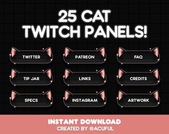 Cute Cat Panels for Twitch - Etsy