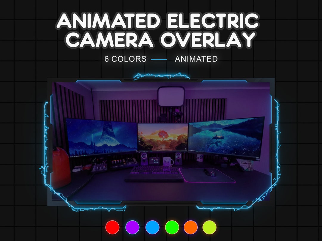 Animated Electric Webcam Overlay Webcam Border Stream Overlays Twitch ...