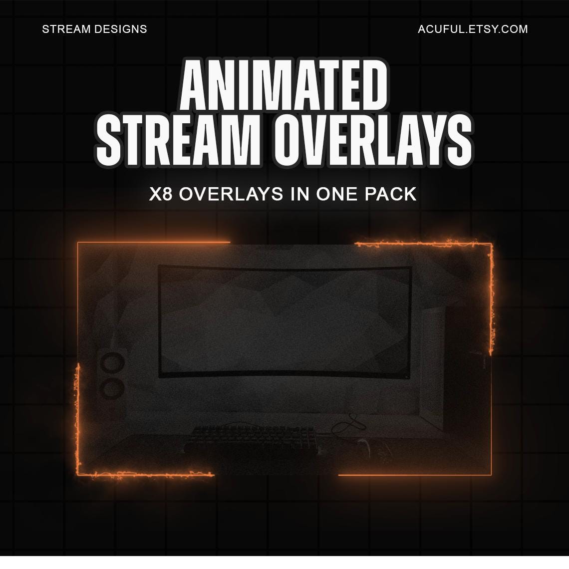 Animated Twitch Overlay Pack | Stream Design Bundle | Camera Borders ...