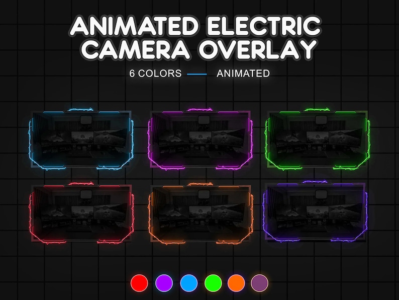 Stream Overlays Pack for Twitch | Camera Border Package | Electric Cam ...