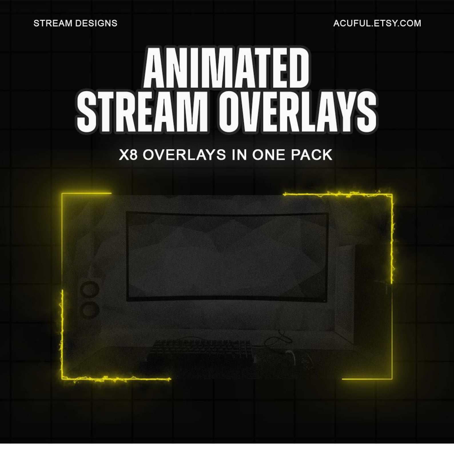Animated Twitch Overlay Pack | Stream Design Bundle | Camera Borders ...