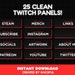 Minimalist Twitch Panels Package for Streaming | Profile Panel Designs ...