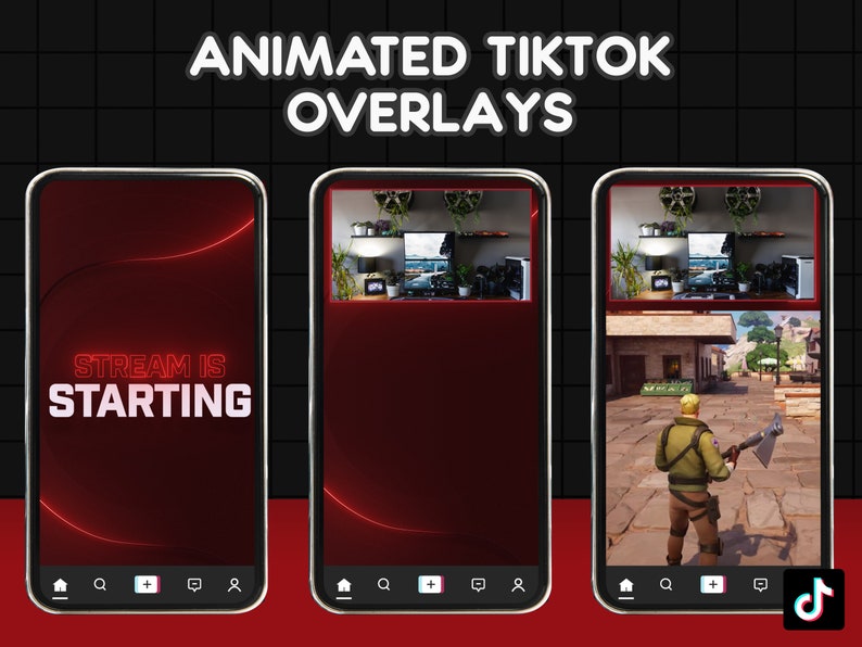 Animated Tiktok Overlay Pack | Vertical Streaming Layouts | Live Neon ...