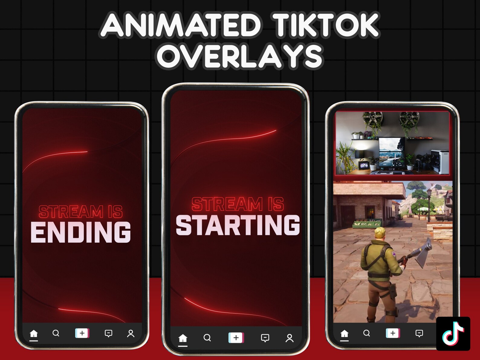 Animated Tiktok Overlay Pack | Vertical Streaming Layouts | Live Neon ...
