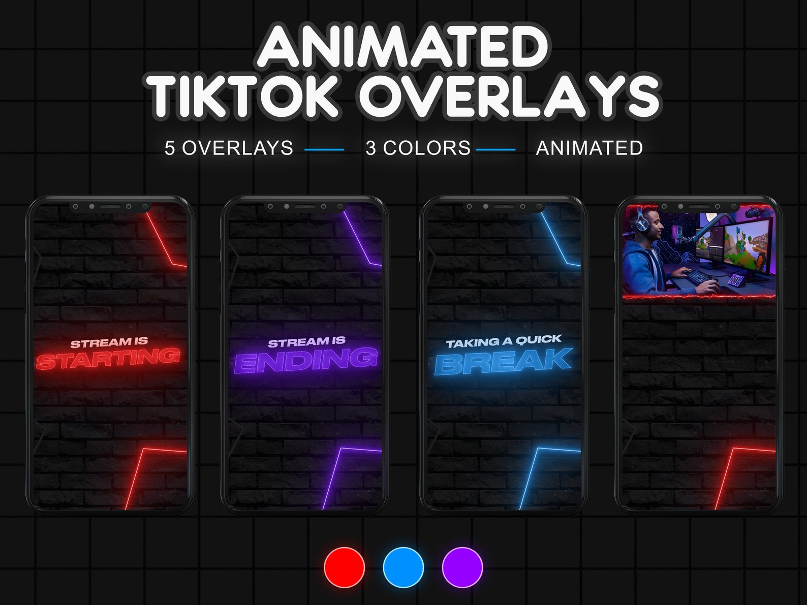 Animated Tiktok Overlay Stream Package | Twitch, Youtube, Kick & OBS ...