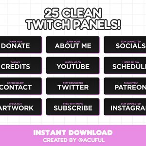 Minimal Twitch Panels Pack | Profile Panel Designs | Neon Streaming ...