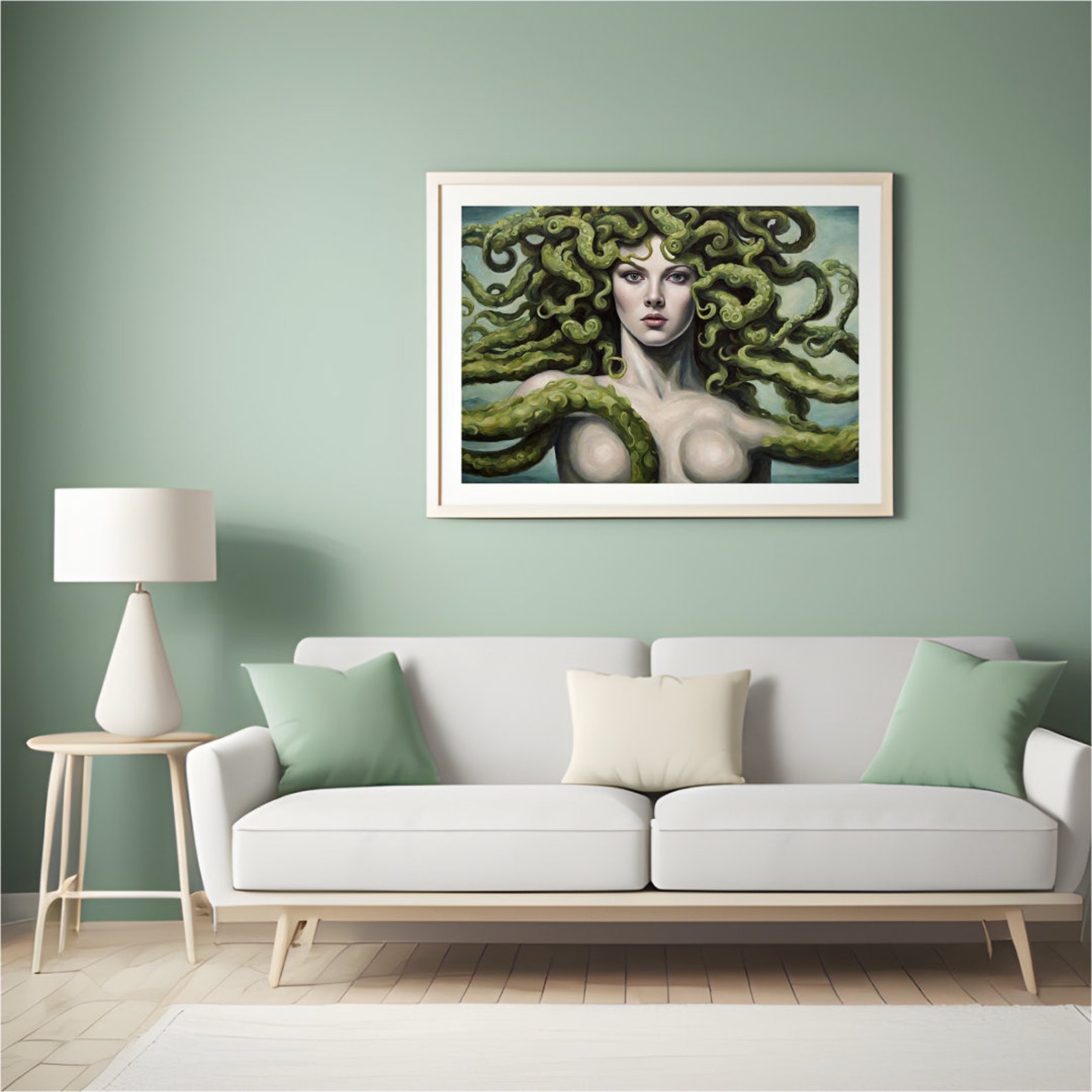 Medusa Art Print Mythical Wall Decor Greek Mythology Illustration ...