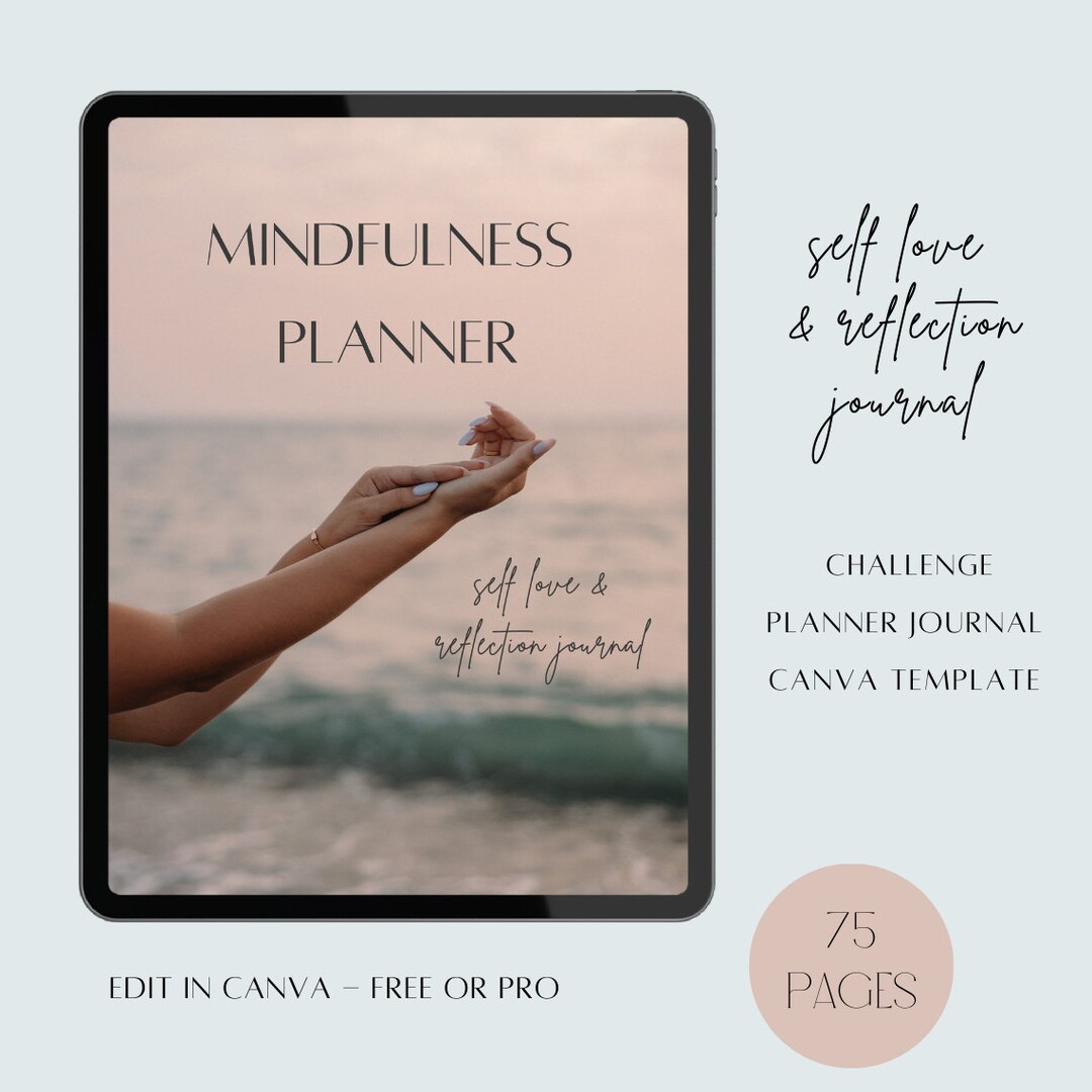 Editable & Printable Mindfulness Planner, Self Love and Gratitude ...