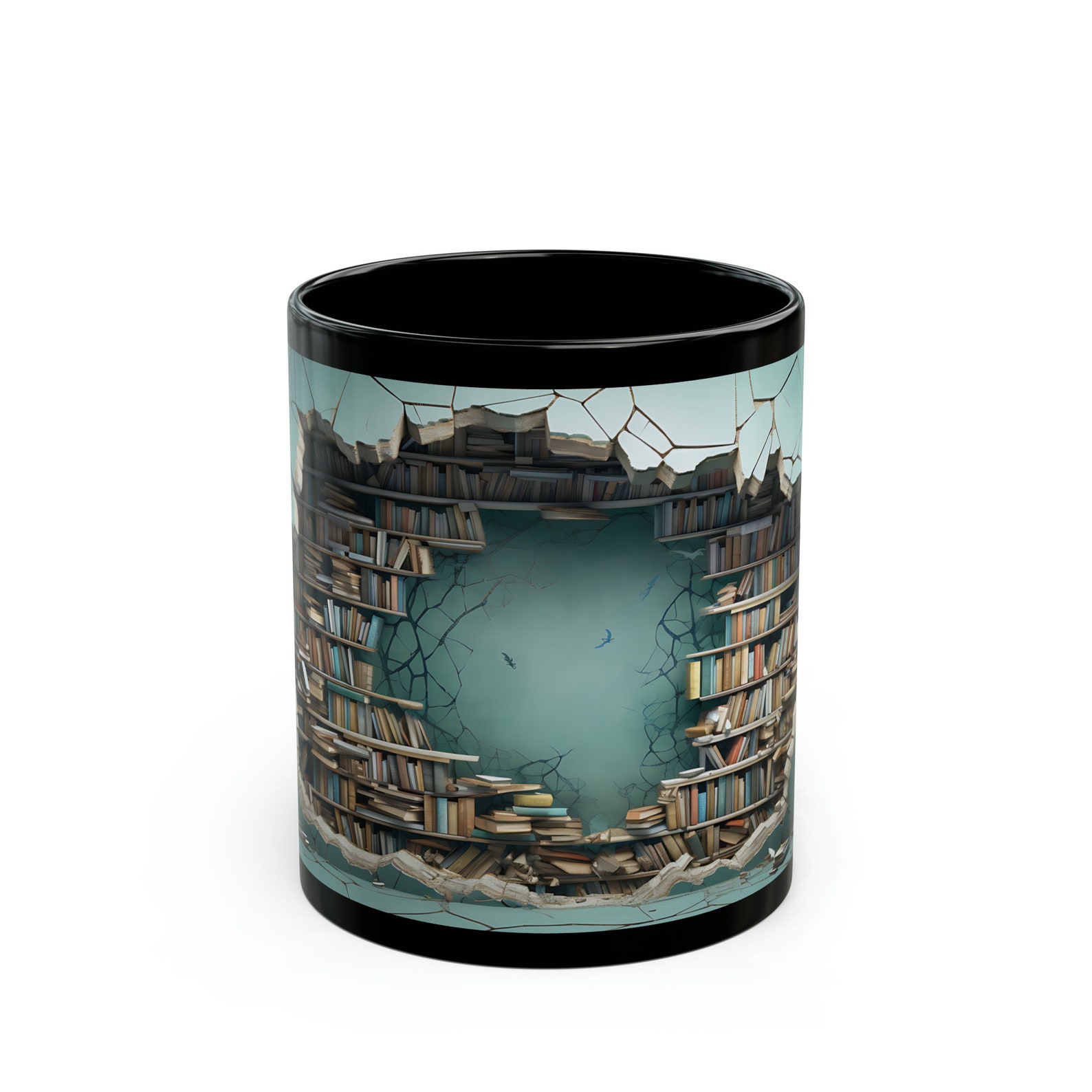 3D Bookshelf Mug, Library Shelf Mug, Library Bookshelf Mug, Book Lovers ...