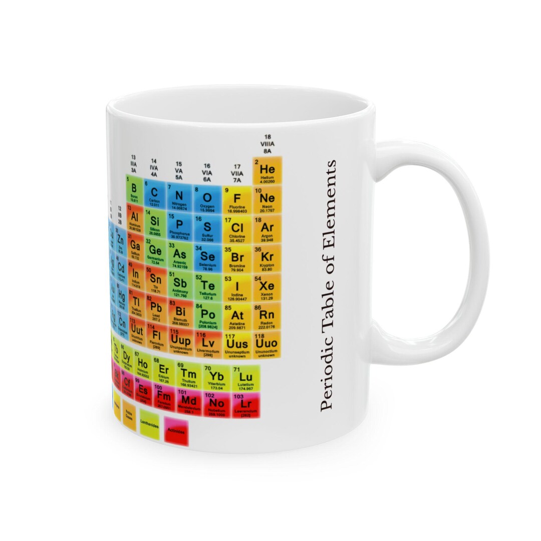 Ceramic Mug, Periodic Table of Elements, Science Mug, Chemistry Gift ...