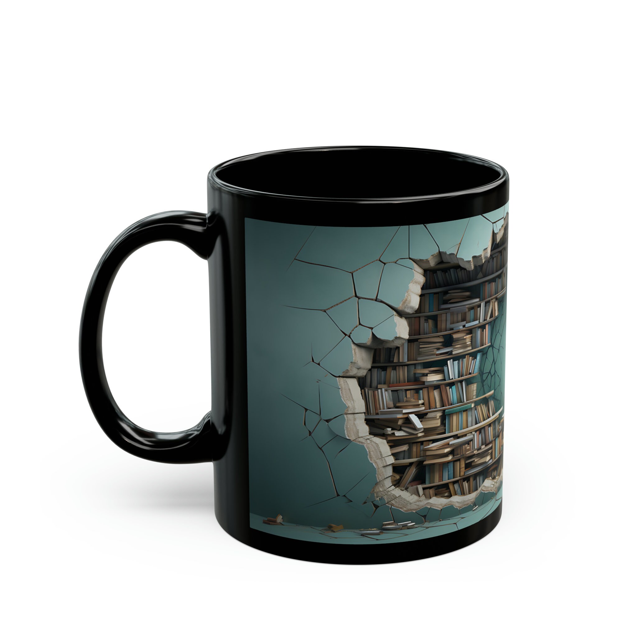 3D Bookshelf Mug, Library Shelf Mug, Library Bookshelf Mug, Book Lovers ...
