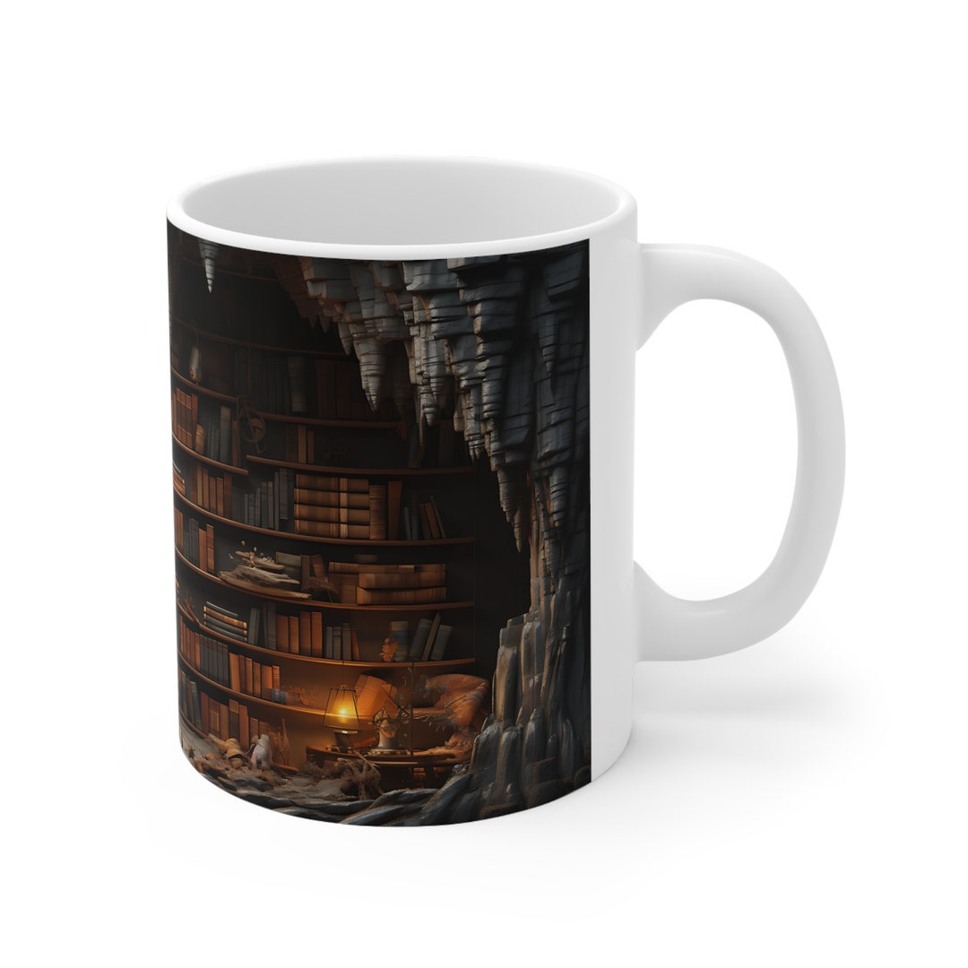 3D Bookshelf Mug, Library Shelf Mug, Library Bookshelf Mug, Book Lovers ...