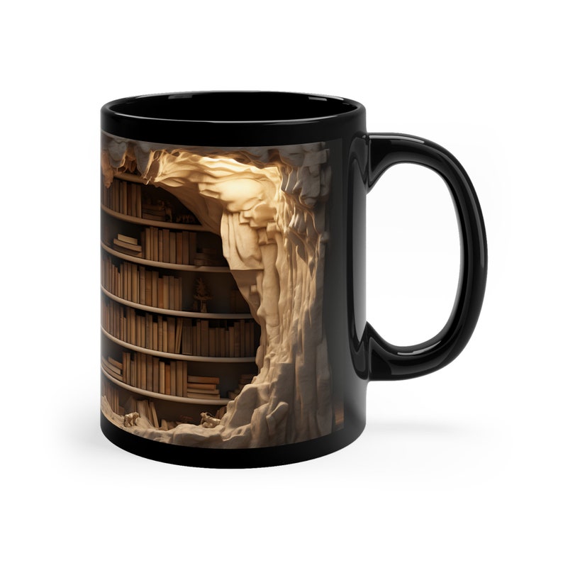 3D Bookshelf Mug, Library Shelf Mug, Library Bookshelf Mug, Book Lovers ...