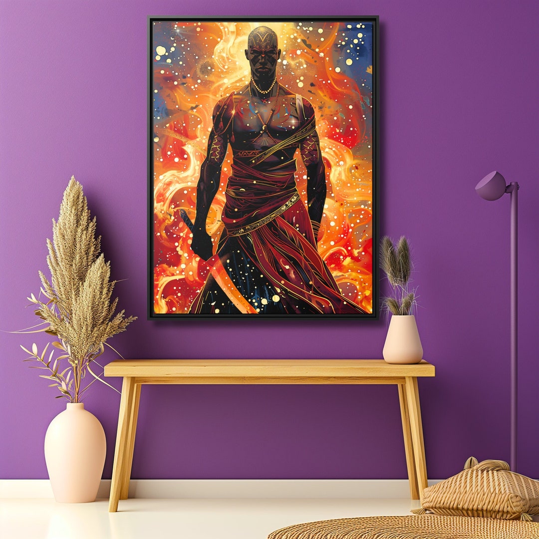 Ogou Feray Veve Wall Art: Invoke Warrior Energy With Vibrant Orisha ...