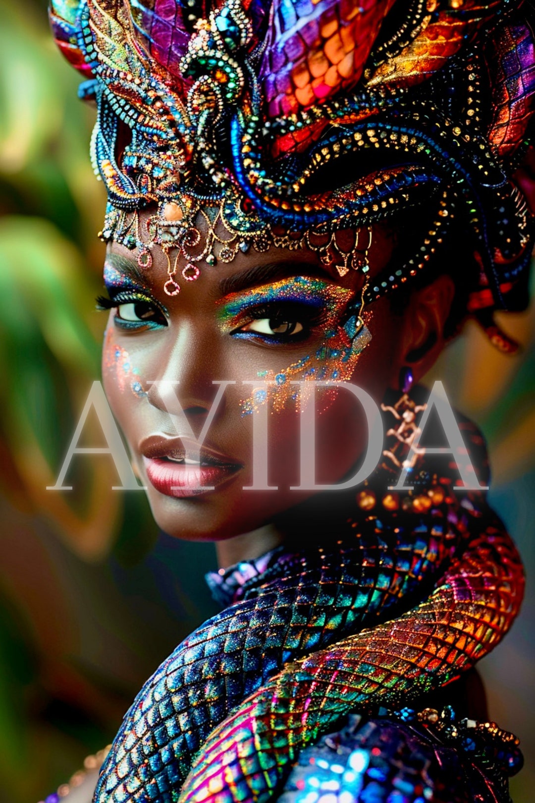 4 Images of Ayida Wedo Rainbow Serpent Altar Decor Aida Beautiful Vodou ...