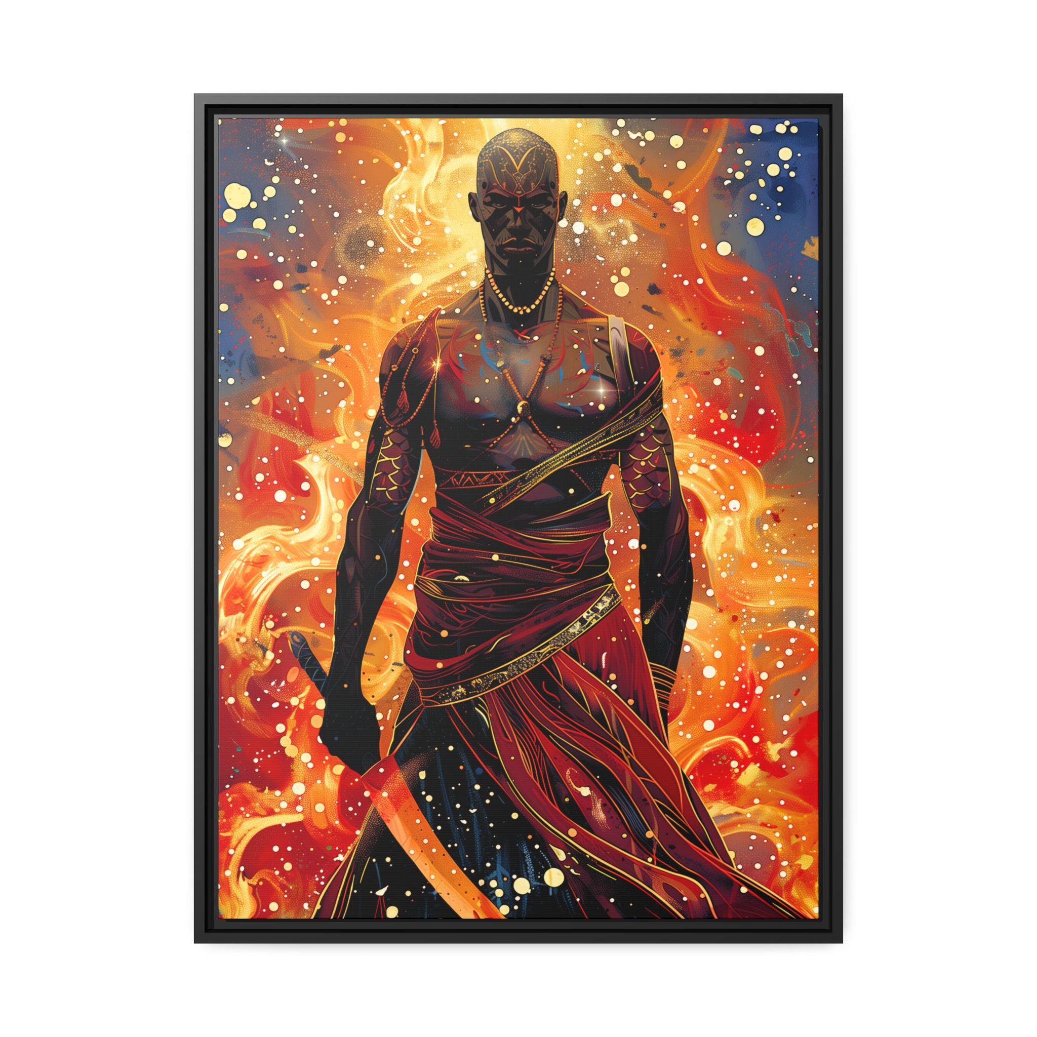 Ogou Feray Veve Wall Art: Invoke Warrior Energy With Vibrant Orisha ...