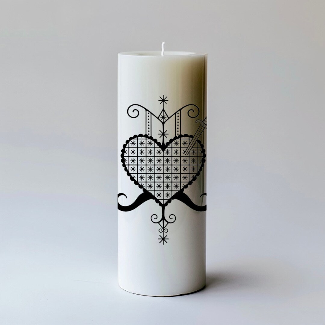 Erzulie Dantor Altar Candle Decor VèVè Vodou Loa Candle Altar Decor ...