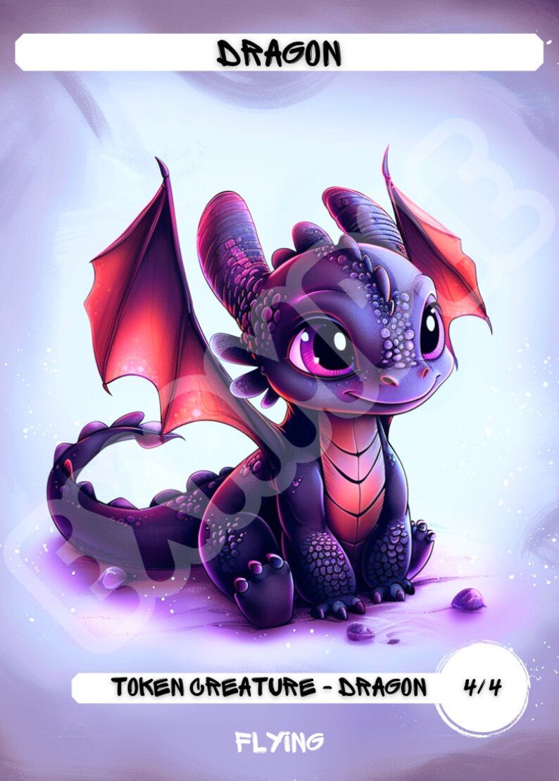 Dragon Token Foil MTG Card Proxy - Etsy