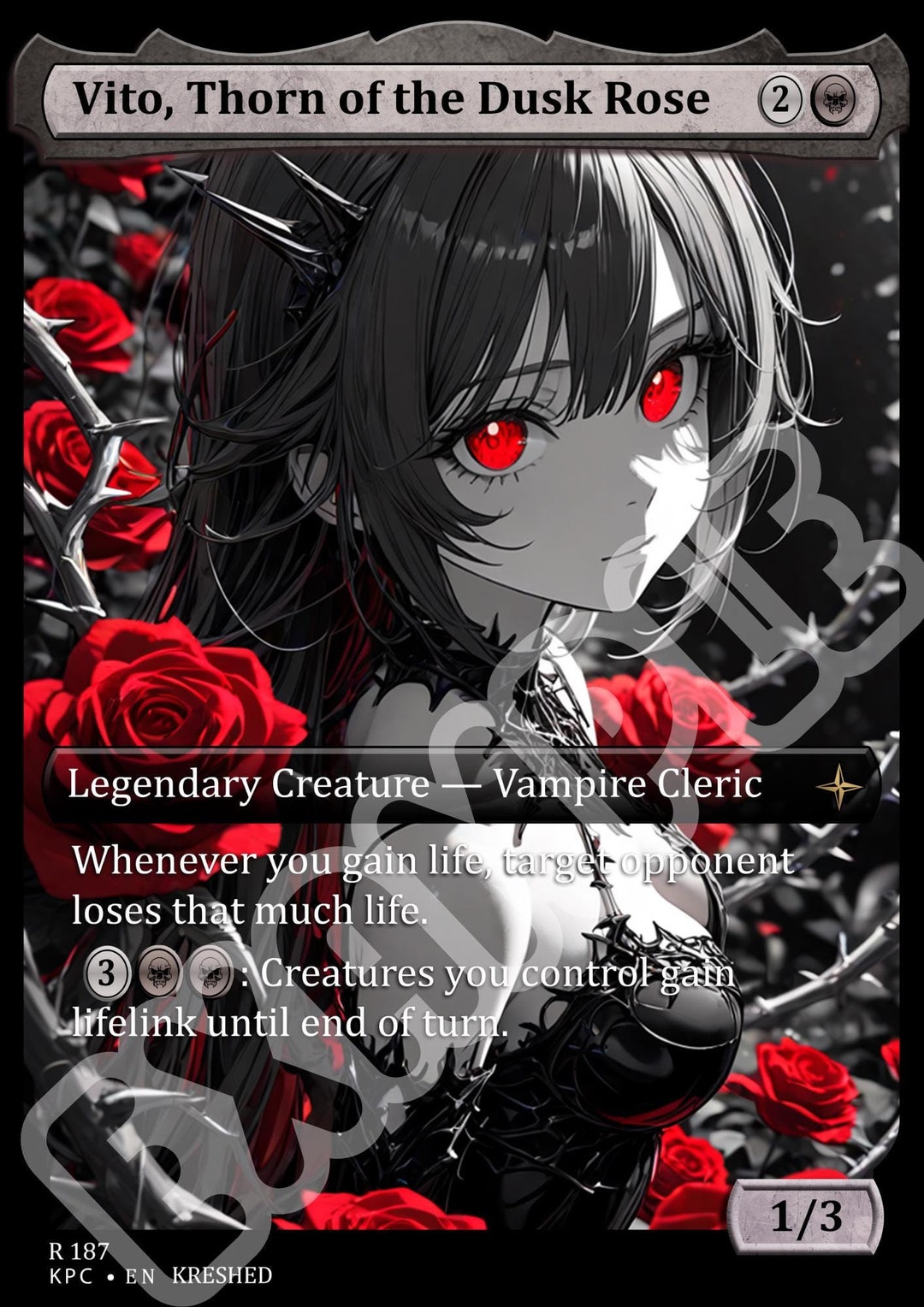 Vito, Thorn of the Dusk Rose Proxy Foil MTG Card - Etsy