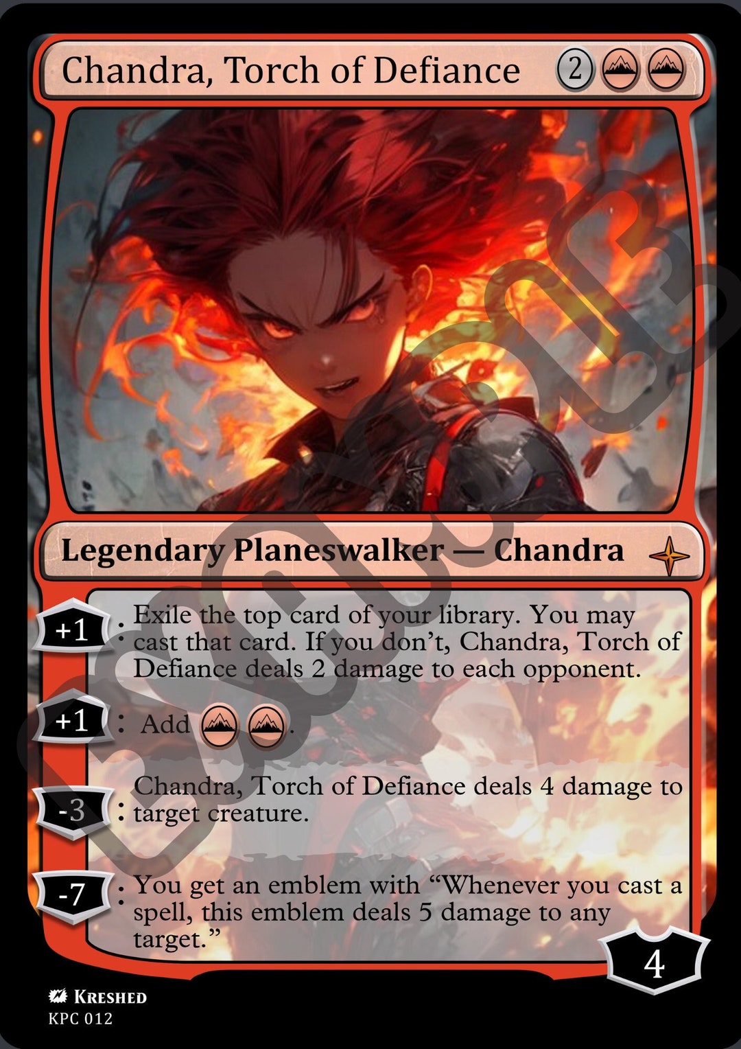 Chandra, Torch of Defiance Proxy Foil MTG Card - Etsy
