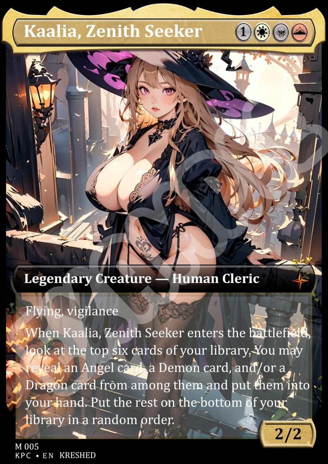 Kaalia, Zenith Seeker - Waifu Proxy Foil Card - Etsy