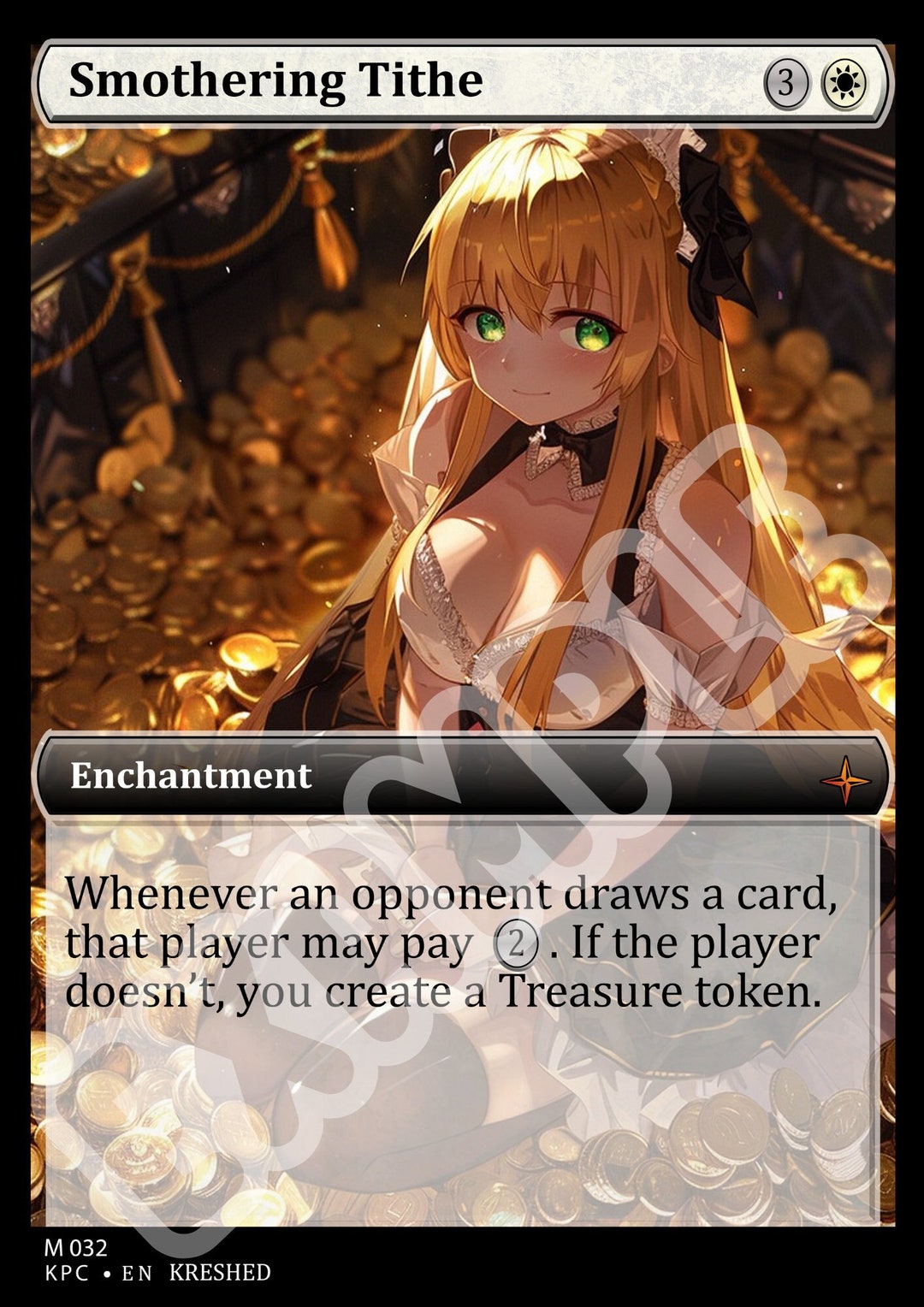 Smothering Tithe Waifu Proxy Foil MTG Card - Etsy