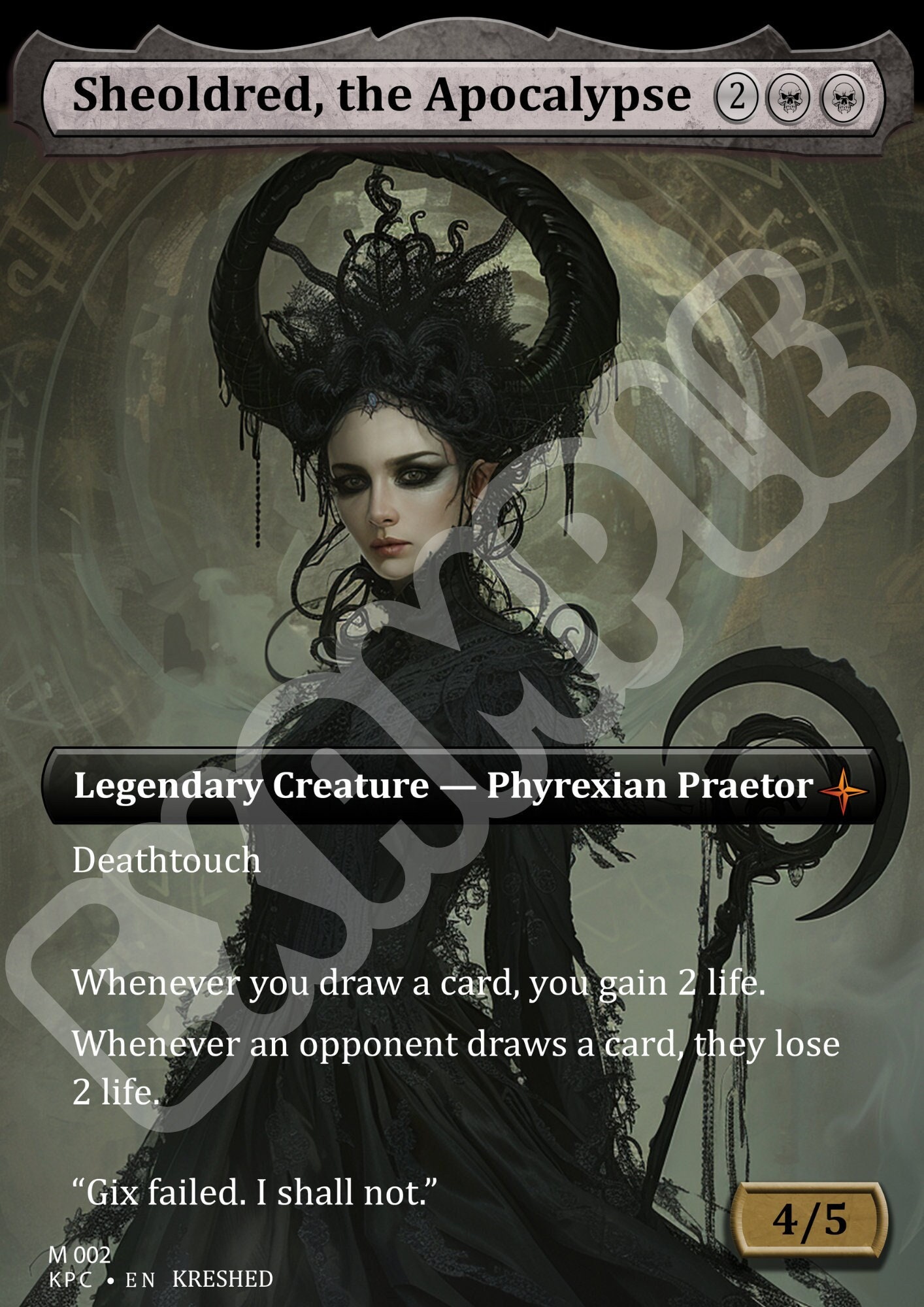 Sheoldred, the Apocalypse Proxy Foil MTG Card - Etsy