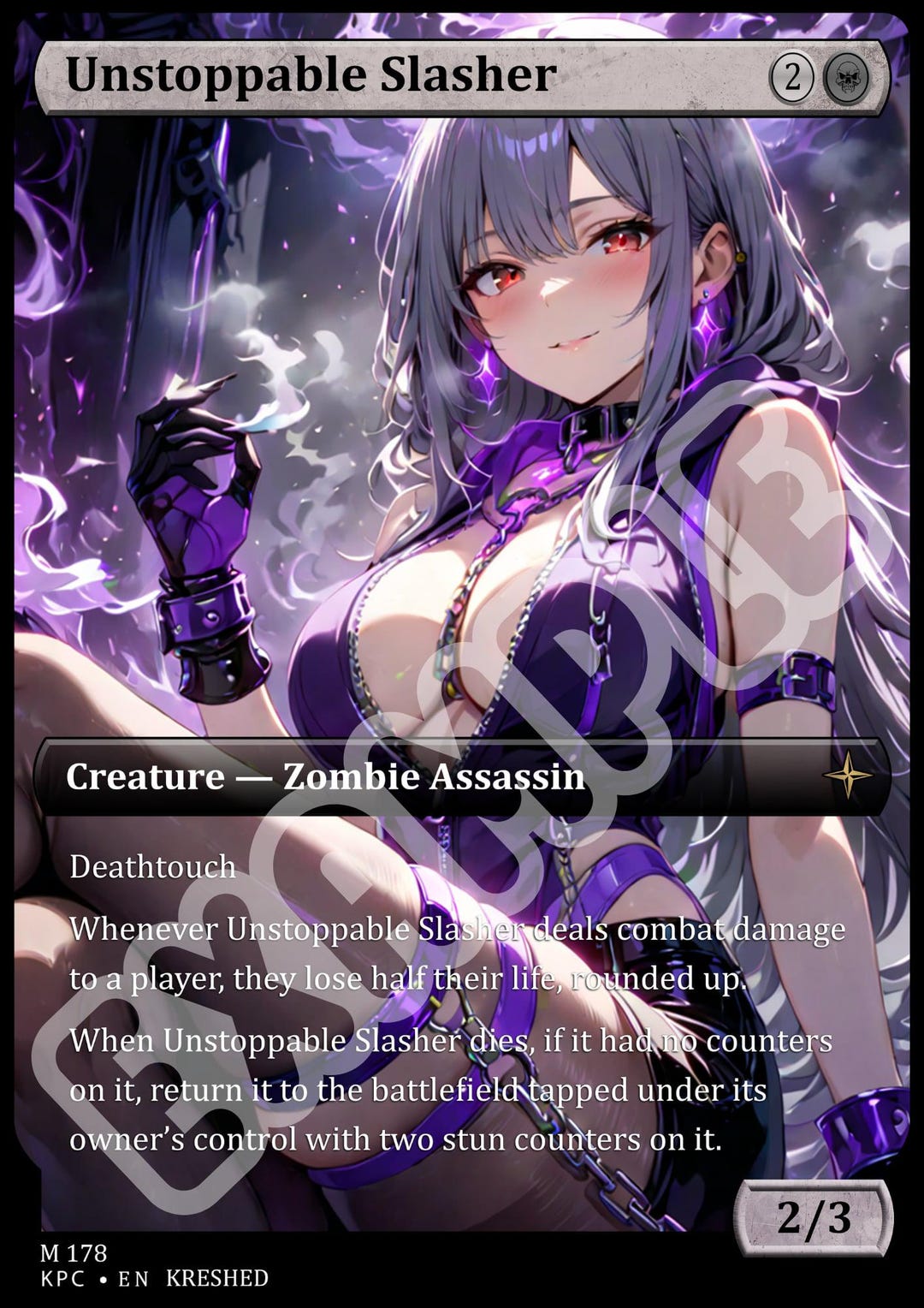 Unstoppable Slasher Waifu Proxy Foil Card - Etsy
