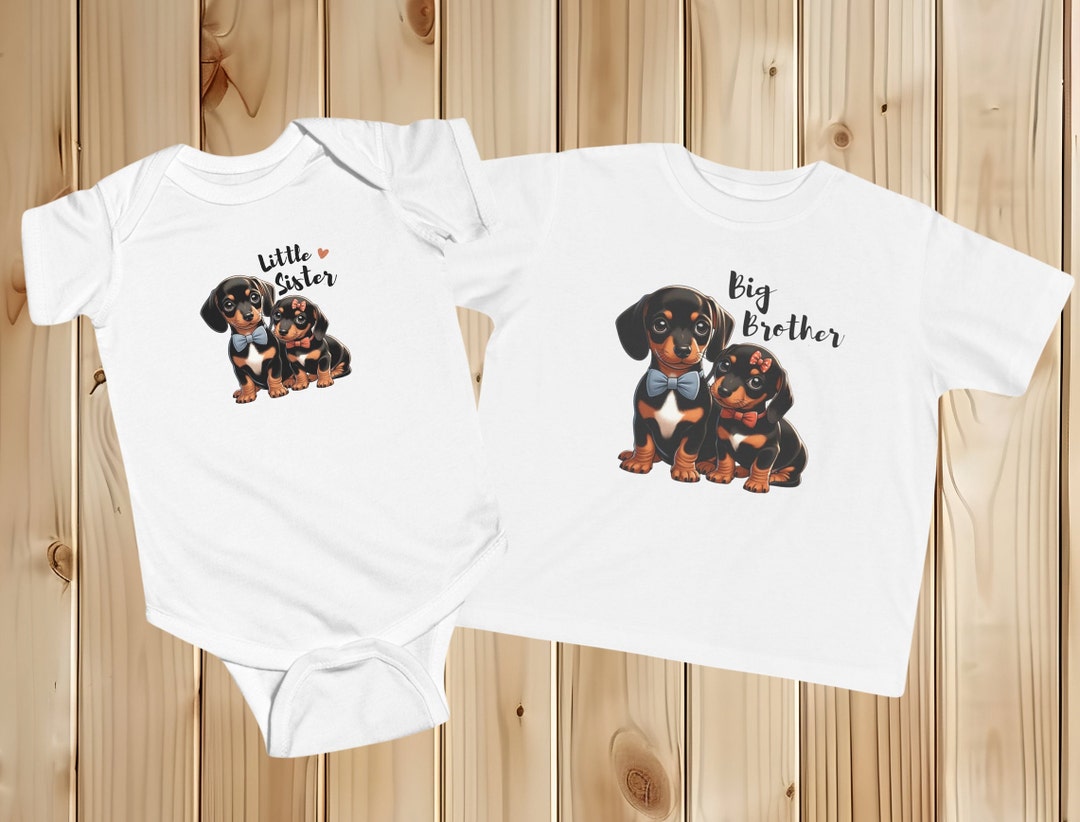 Little Sister Doxin Dachshond Matching Brother Onsie - Etsy