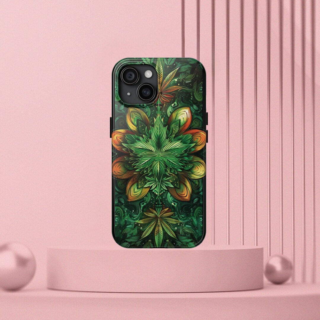 Botanical iPhone Case Trippy Plant Leaf Pattern iPhone Cover Gift St Paddys Day 4 Leaf Clover ...