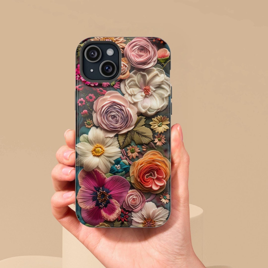 Magsafe 3D Look iPhone Case Embroidery Aesthetic iPhone 13 14 15 16 Pro ...