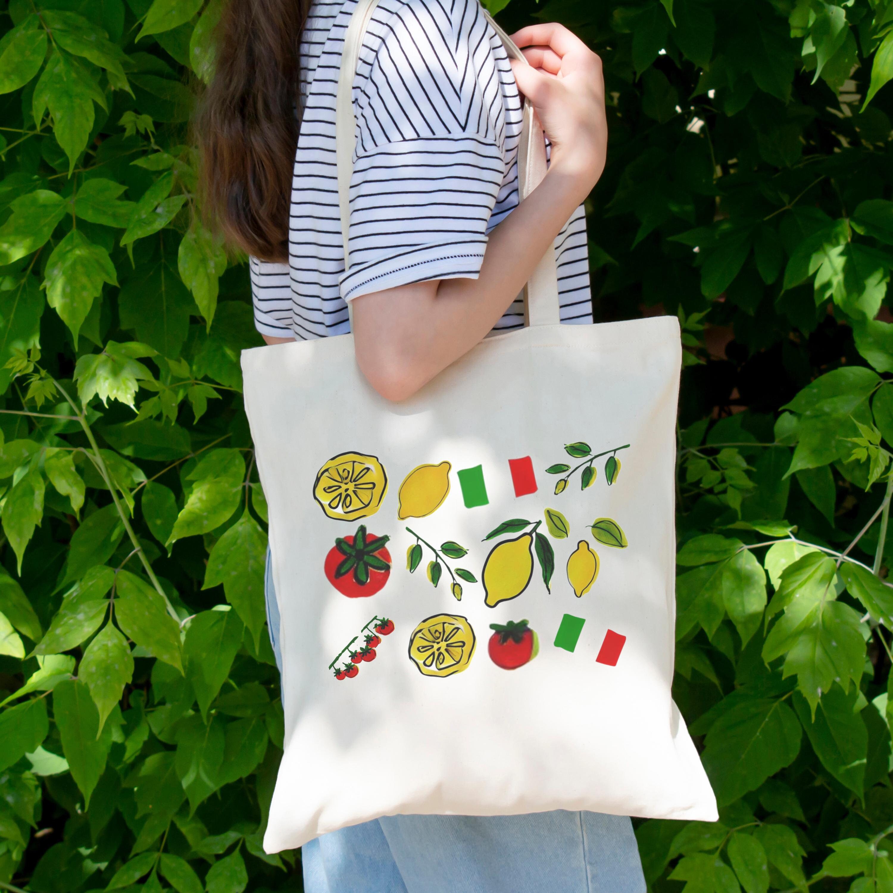 Limoncello Tote Bag Italy Bag Tomato Girl Amalfi Coast Tote Lemon Tote ...