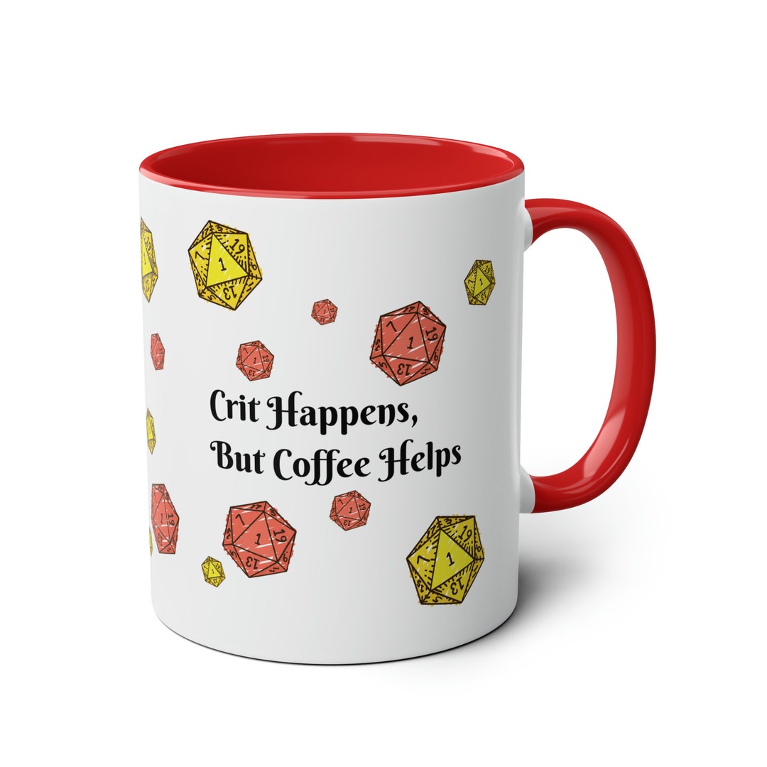 Crit Happens Critical Fail Dnd Mug, Funny Gamer Dice Two-tone Coffee ...