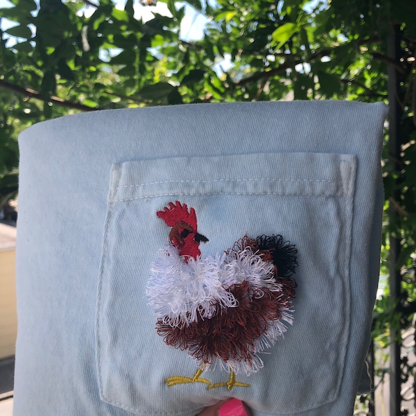 Embroidered Chicken - Etsy