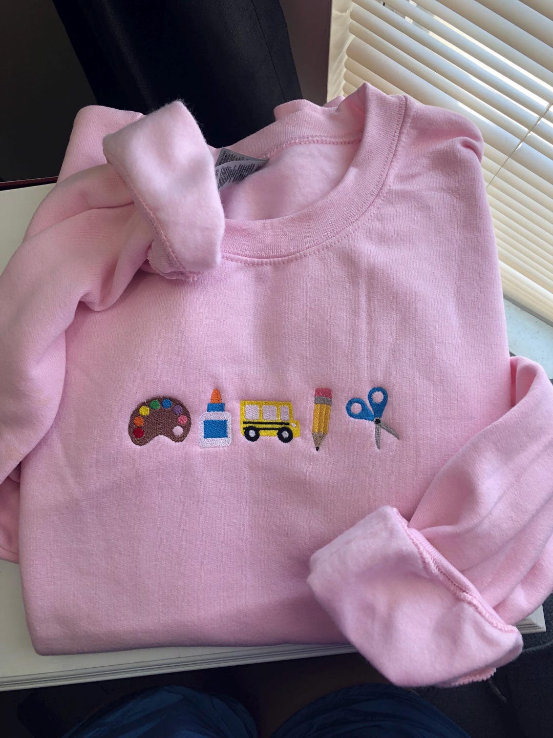 School Teacher Embroidered Crewneck - Etsy