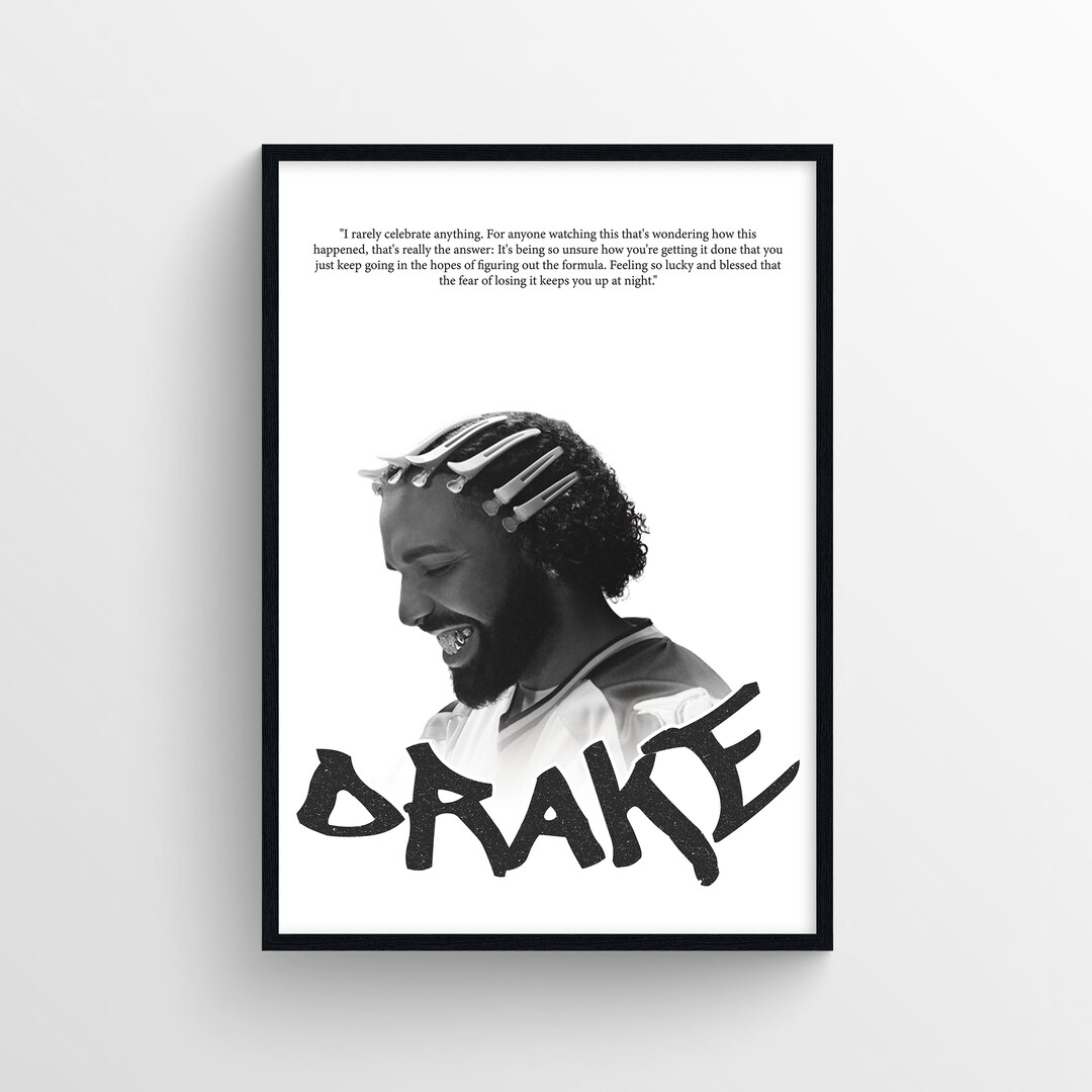 Drake Poster | Hip Hop Art | Minimalist | Home Decoration | Inspiration ...