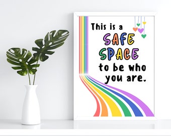 This is A Safe Space to Be Who You Are Boho Classroom Decor, Classroom ...