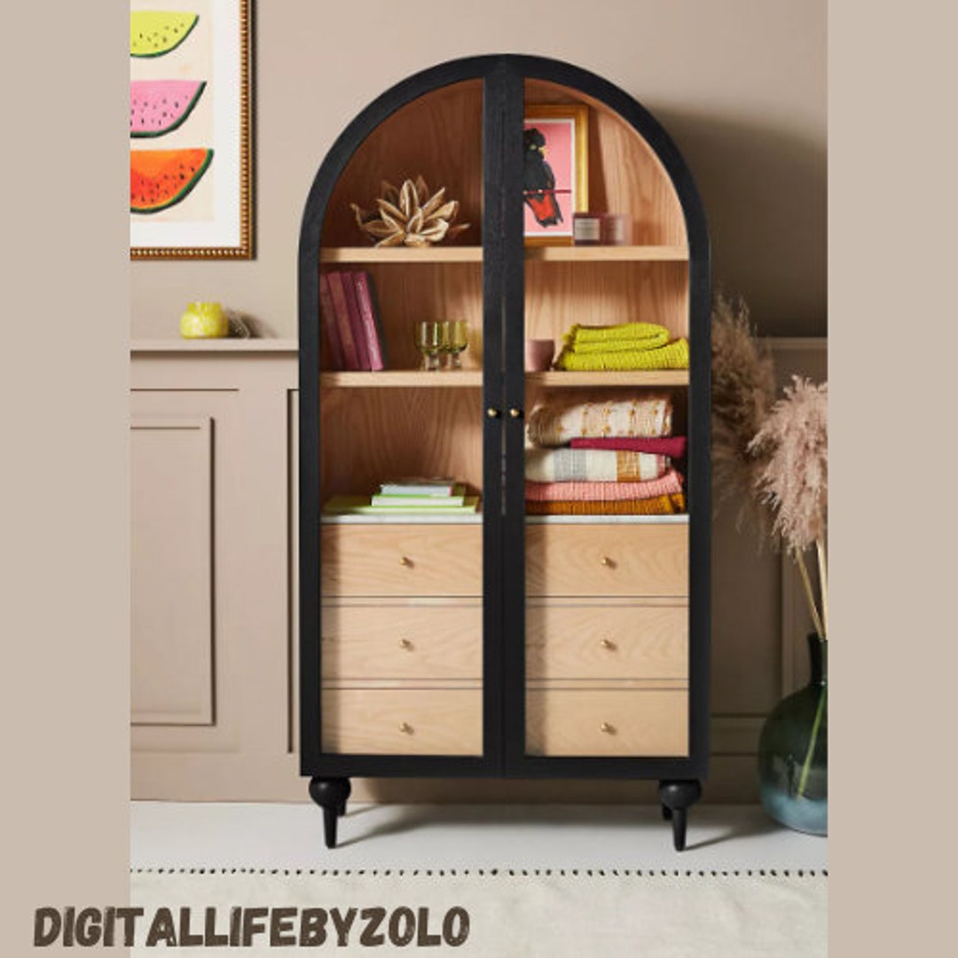 Wooden Storage Cabinet Home Organization Versatile Cabinet Space-saving ...