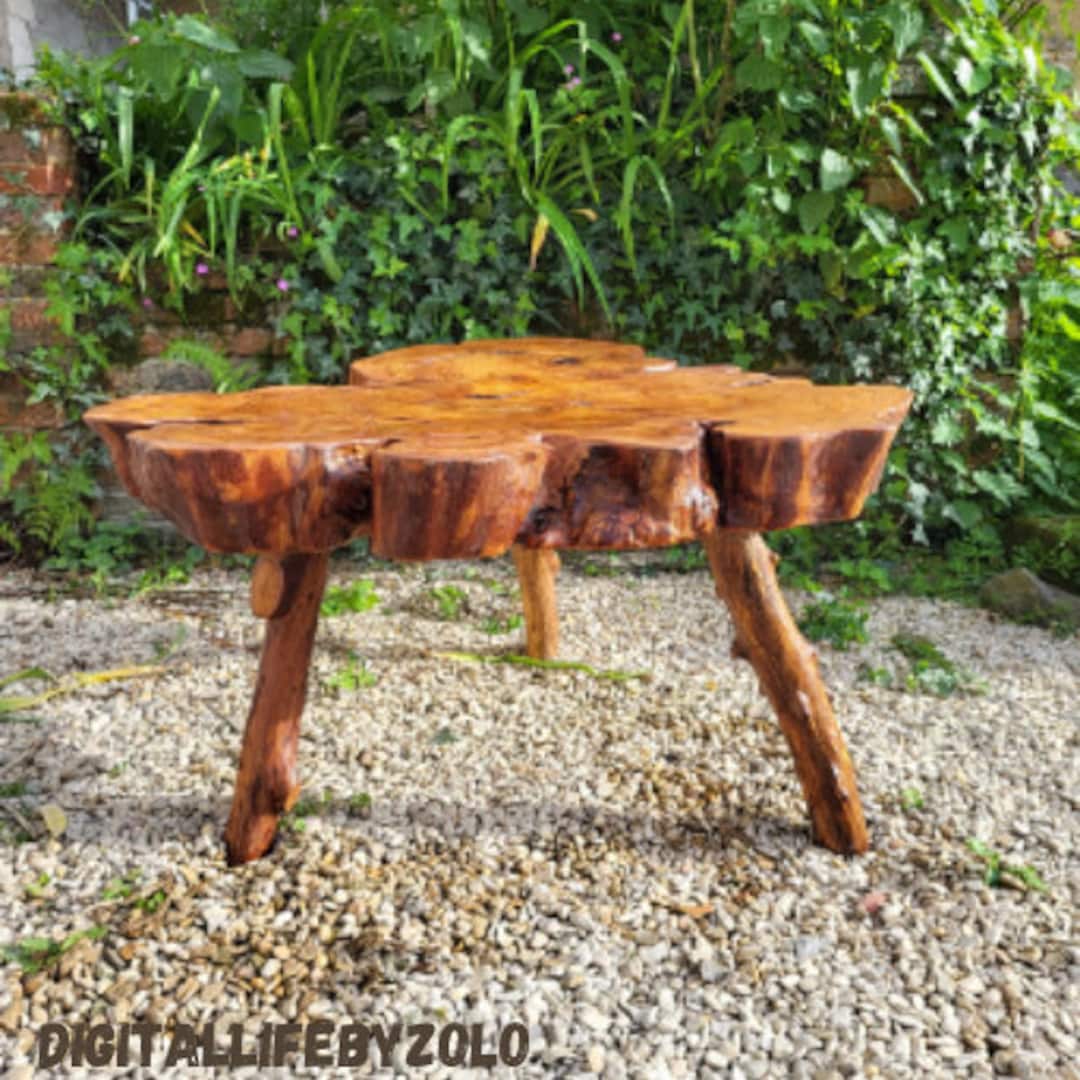 Vintage Olive Root Coffee Table Handmade Coffee Table Wooden Table ...