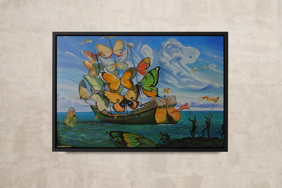 Salvador Dali Ship With Butterfly Sails Canvas Art, Dali Canvas ...